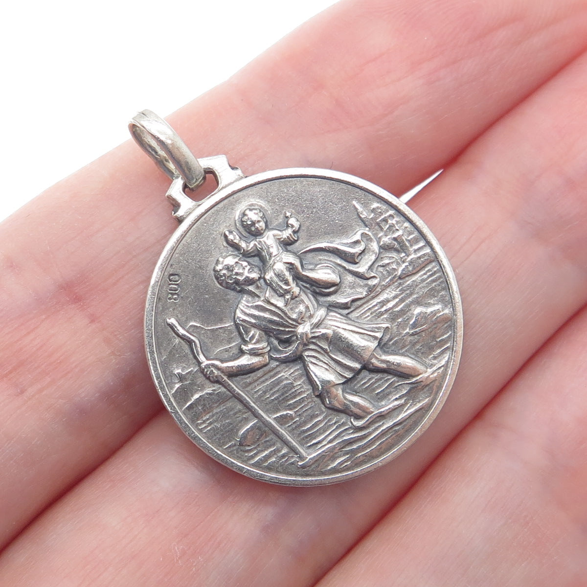 800 Silver Vintage St. Christopher & Pope Paulus VI Medal Charm Pendan – Pawn Shop City